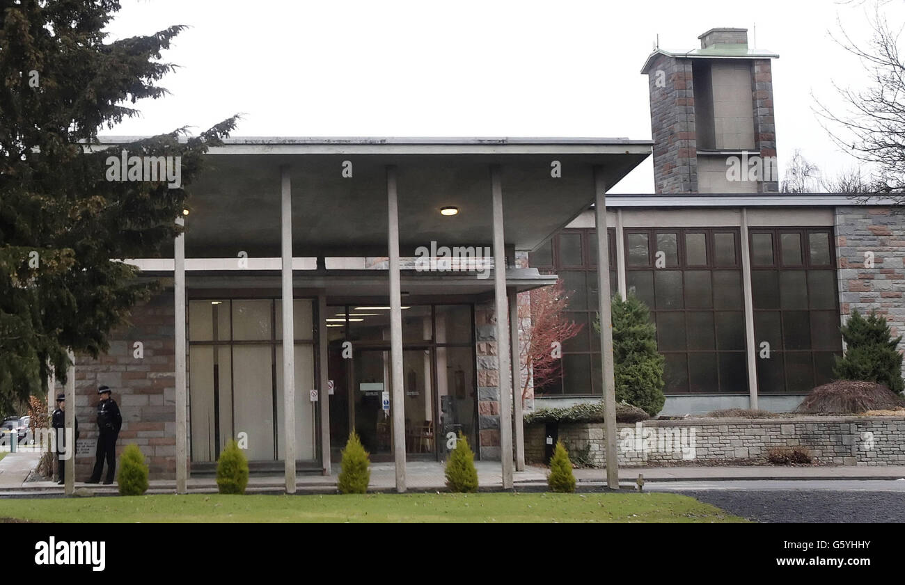 Perth Krematorium in Schottland, wo heute die Beerdigung des ...