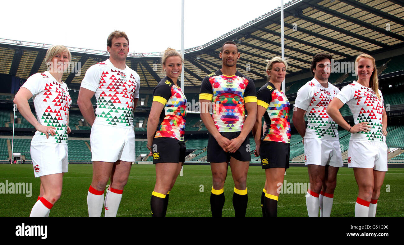 Die S England Sevens Rugby-Teams Danielle Waterman, Rob Vickerman, Kay ...