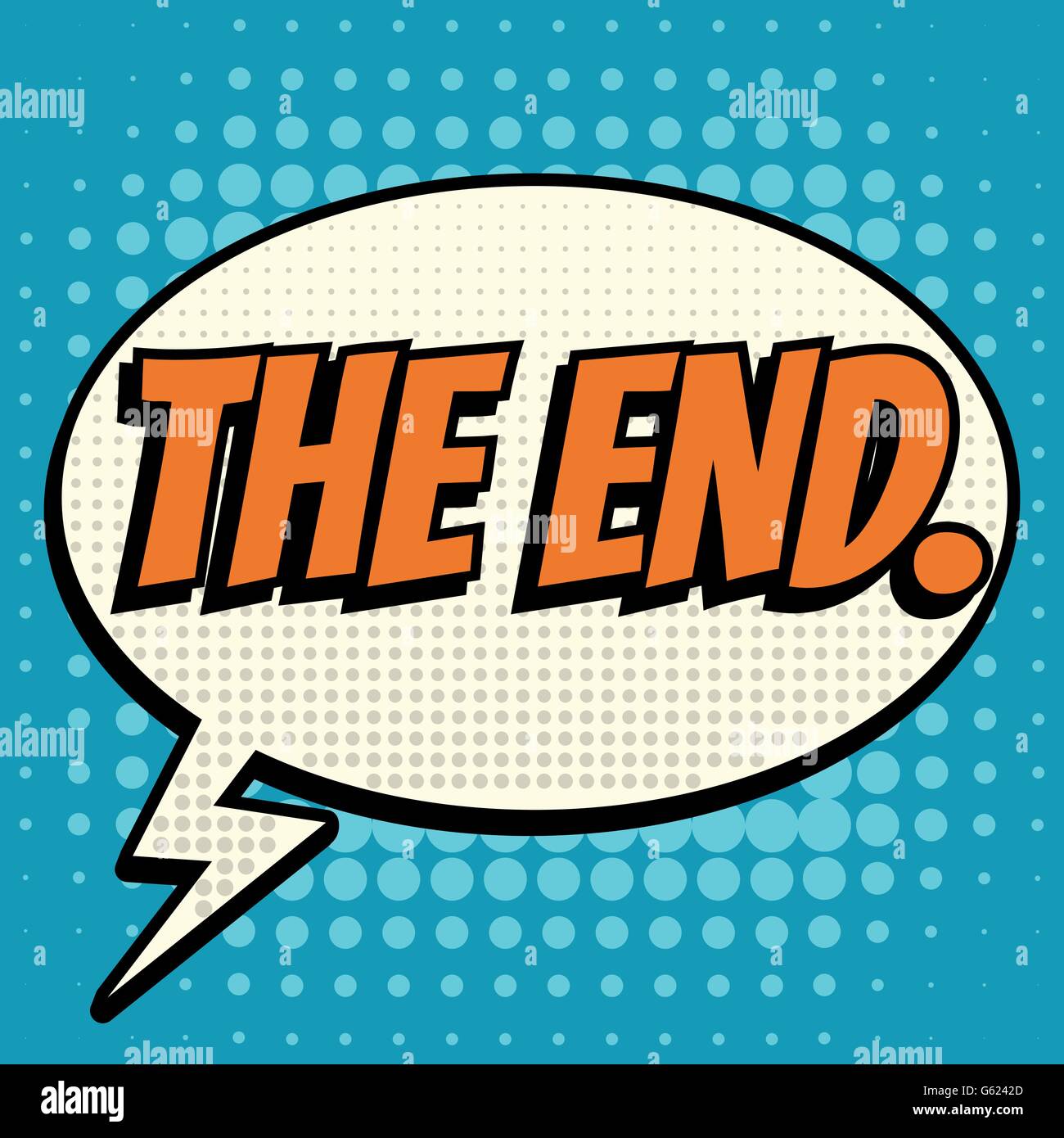 Ende Comicbuch Bubble Text Retro-Stil Stock-Vektorgrafik - Alamy