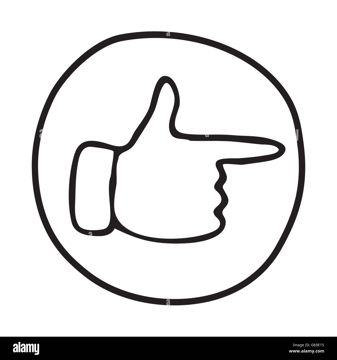 Doodle zeigt Finger-Symbol Stock-Vektorgrafik - Alamy