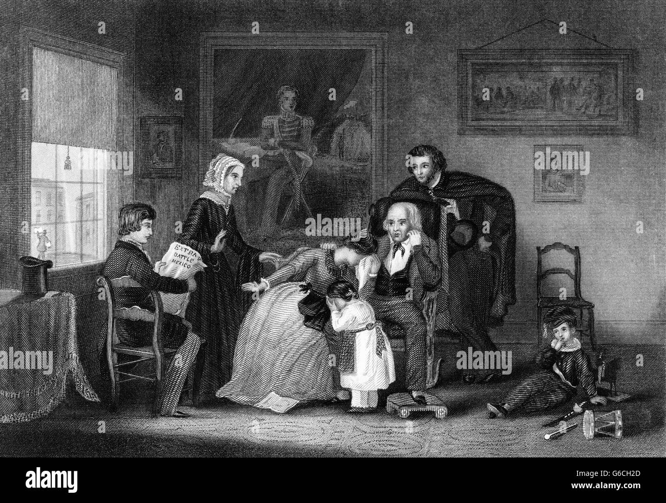 1840S 1847 DER MEXIKANISCHEN EXPRESS ZEITUNG BRINGT TRAURIGE NACHRICHT ...