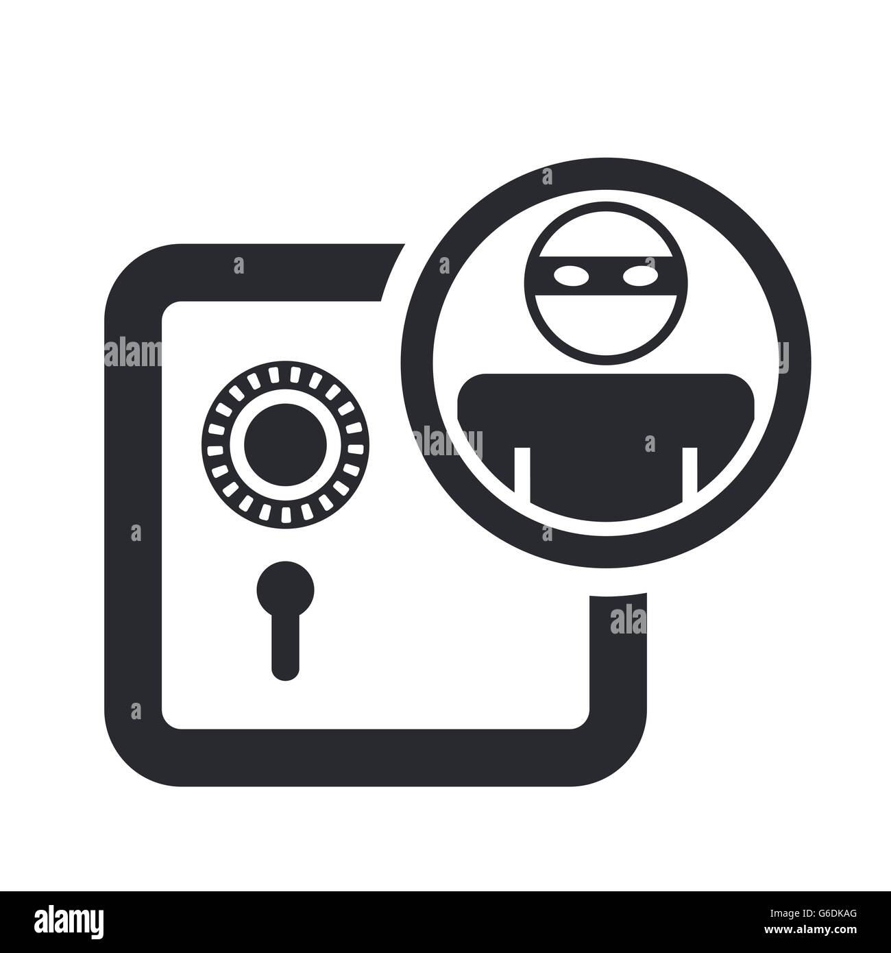 Vektor-Illustration der einzelnen isolierten Bank Dieb Symbol Stock ...