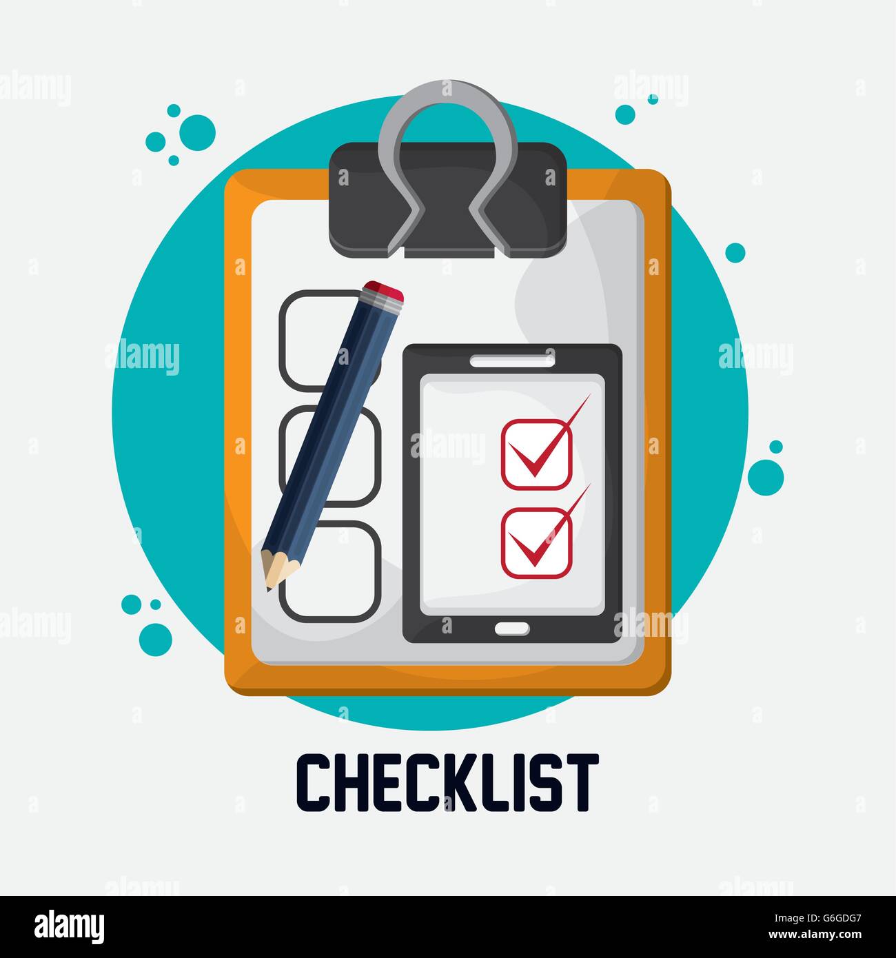 Checkliste-Design, flache Illustration, Vektor-illustration Stock ...