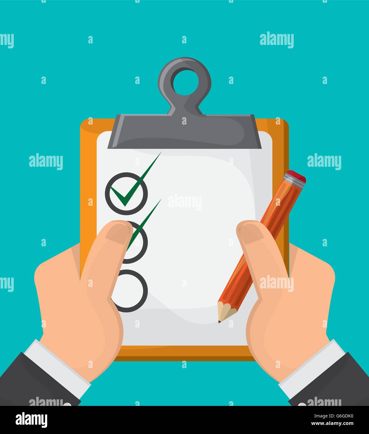 Checkliste-Design, flache Illustration, Vektor-illustration Stock ...