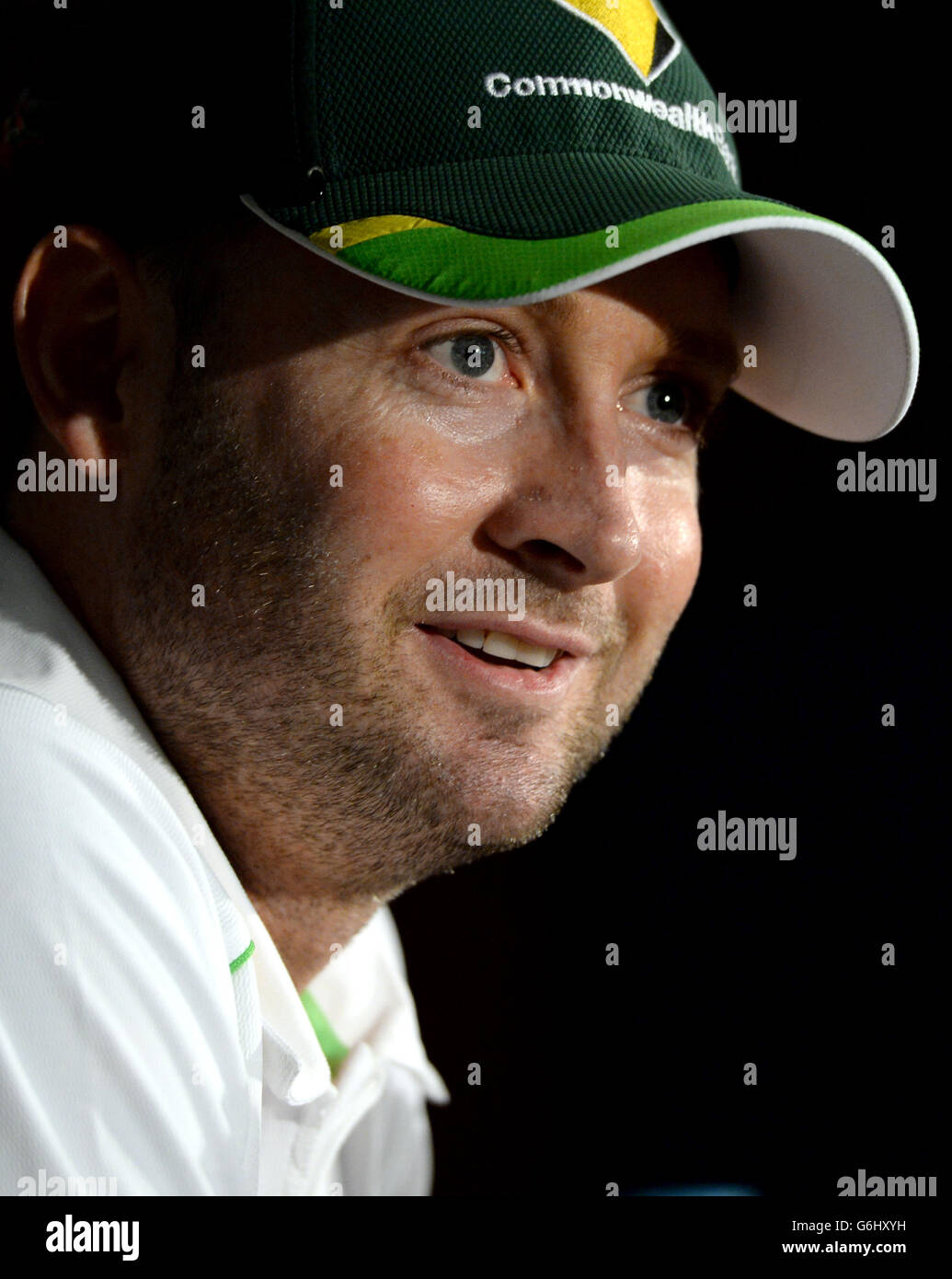 Australien michael clarke während der pressekonferenz auf der gabba ...