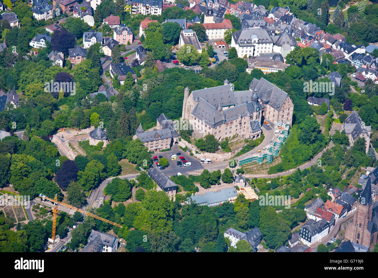 Marburger Schloss, Marburg, Hessen, Deutschland Stockfotografie - Alamy