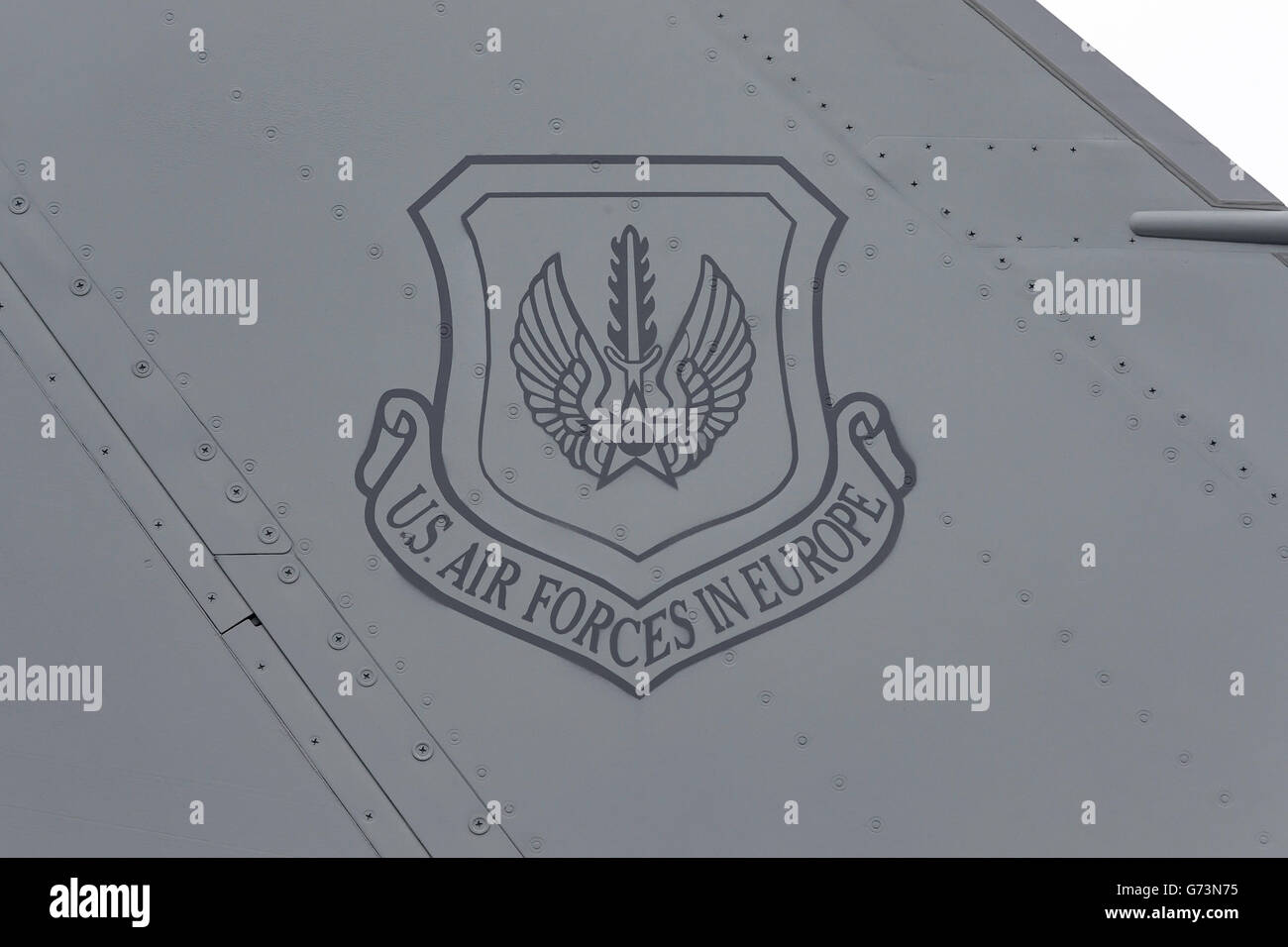 United States Air Forces in Europe (USAFE) Logo am Heck eine F-15E ...