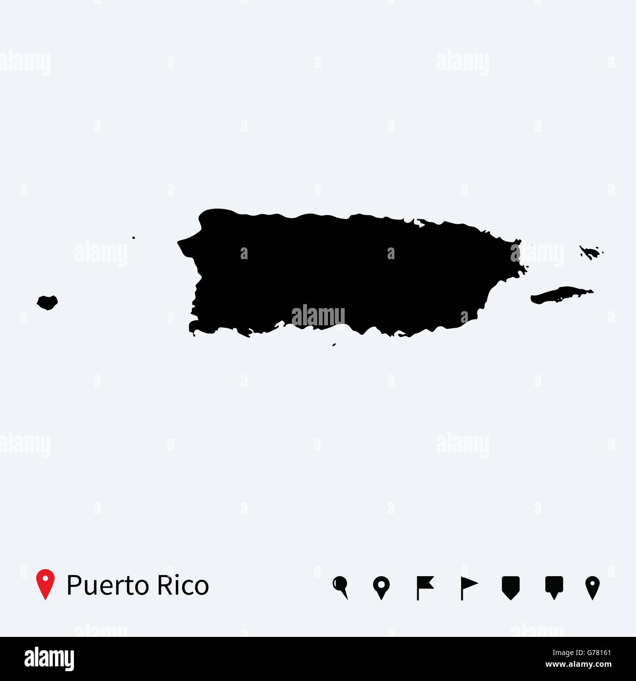 Silueta de puerto rico Stock-Vektorgrafiken kaufen - Alamy