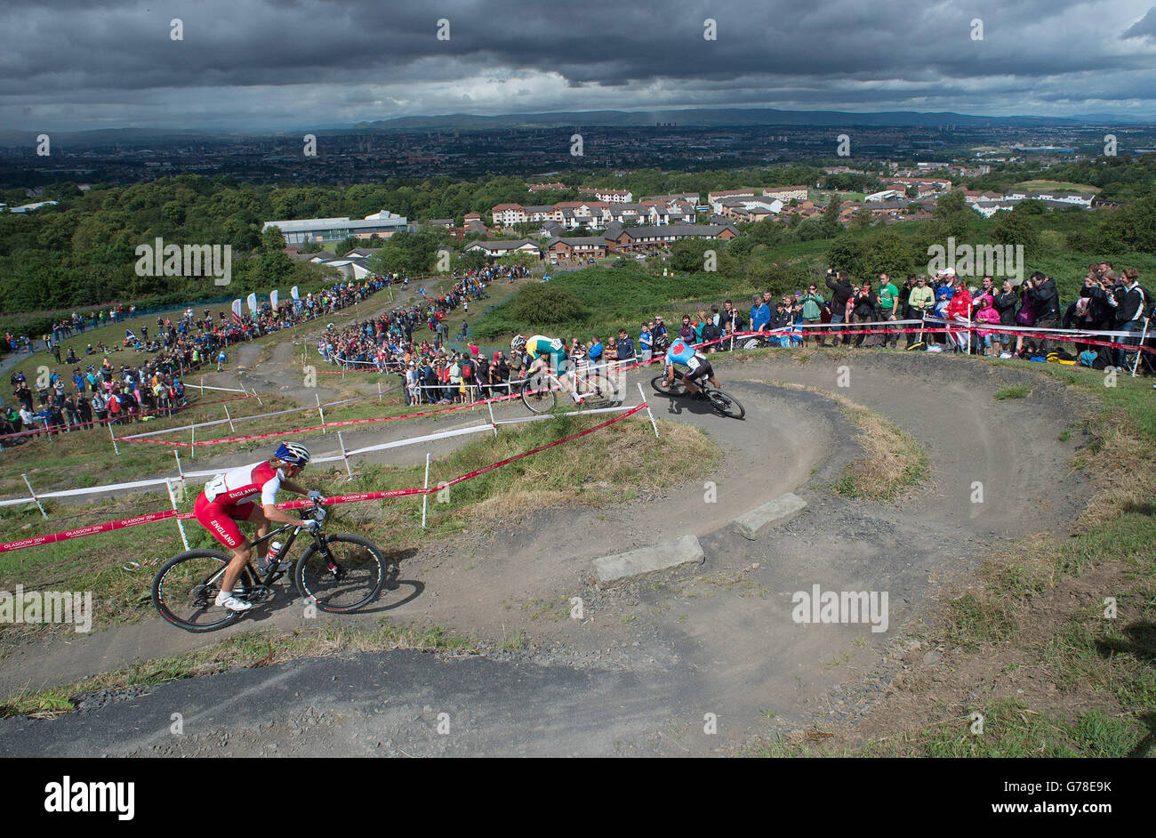 Liam Killeen in England beim Cross-Country Mountainbike-Rennen auf dem ...
