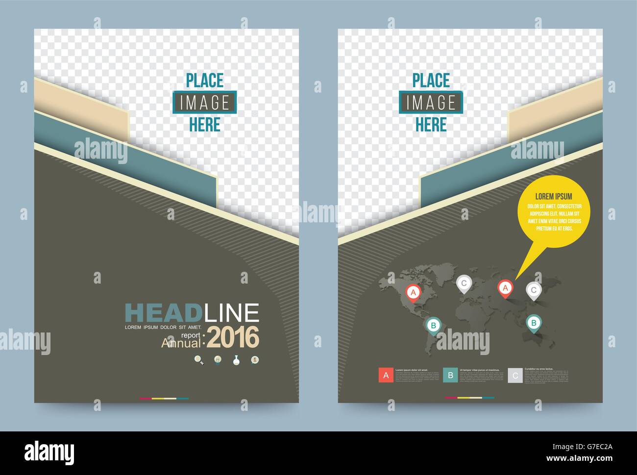 Template-Design für jährliche Bericht Flyer Broschüre Merkblatt ...