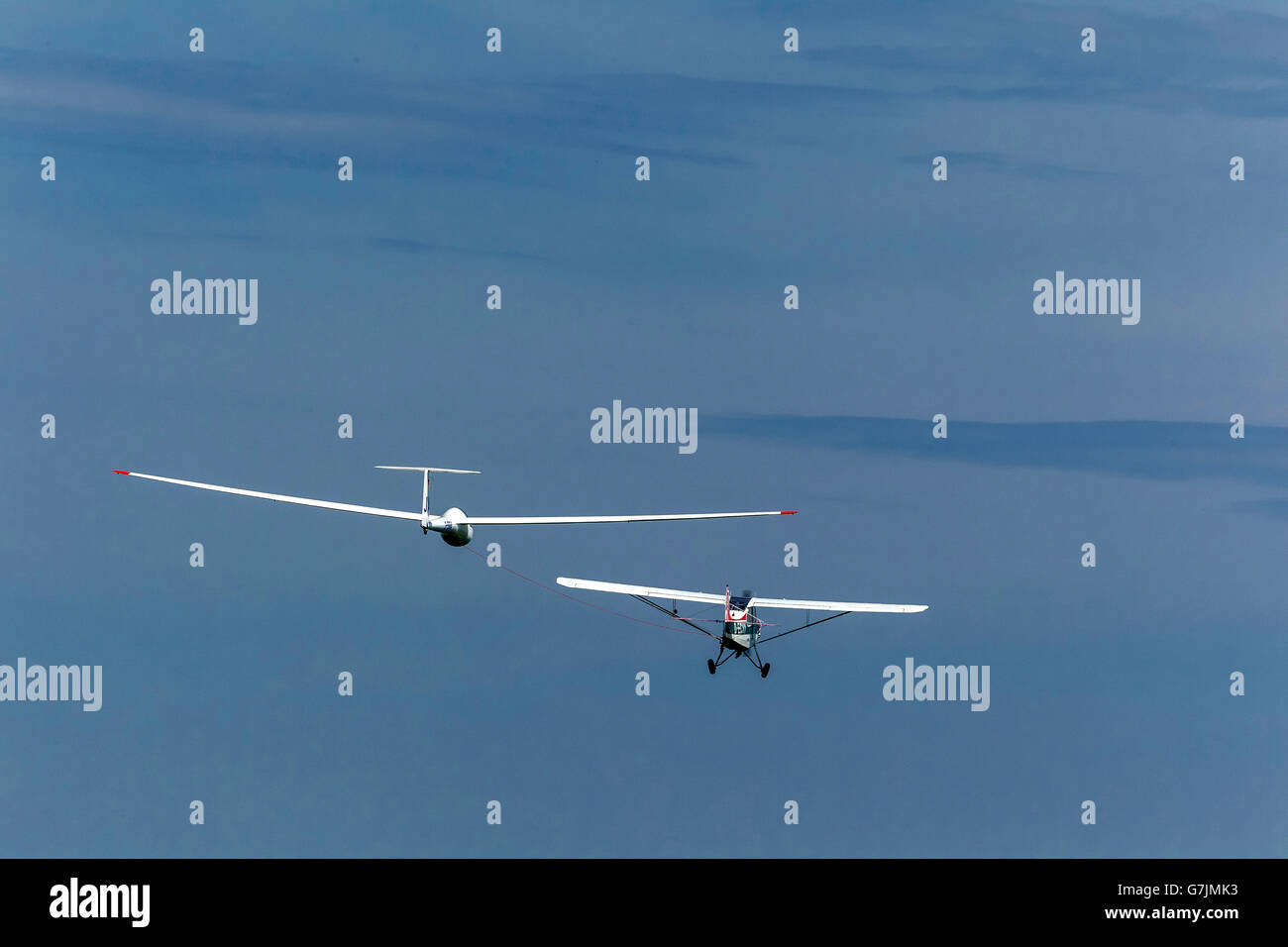 Luftaufnahme, Segelflug, Segelflugzeug, Abschleppen, schleppen, Aeronca ...