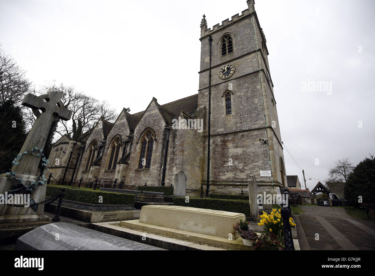 Das Grab von Sir Winston Churchill in der St. Martin's Church in Bladon ...