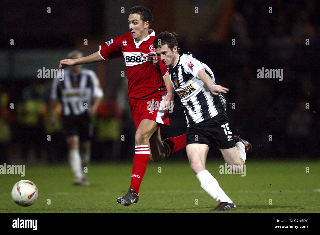 Notts countys matty williams r middlesbroughs stewart downing battle ...