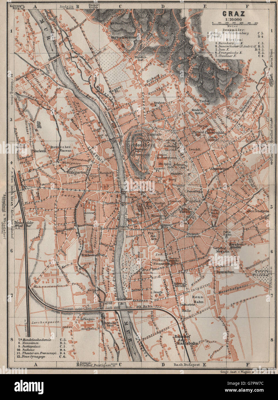 GRAZ (GRATZ) Stadt Stadt Plan attraktivem. Österreich-Österreich Karte ...