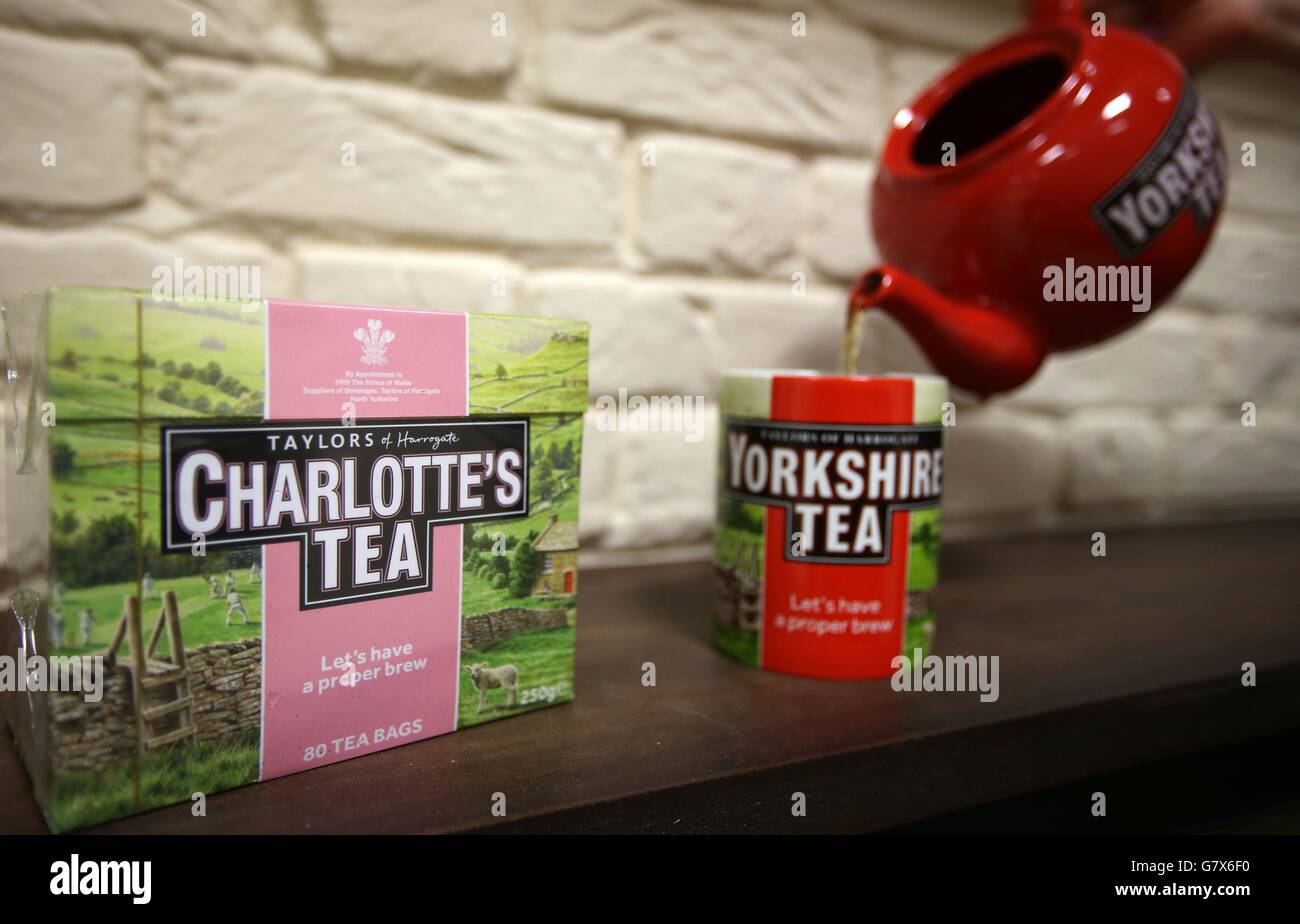 Spezielle Edition-Schachteln von Yorkshire Tee, um die Geburt von ...