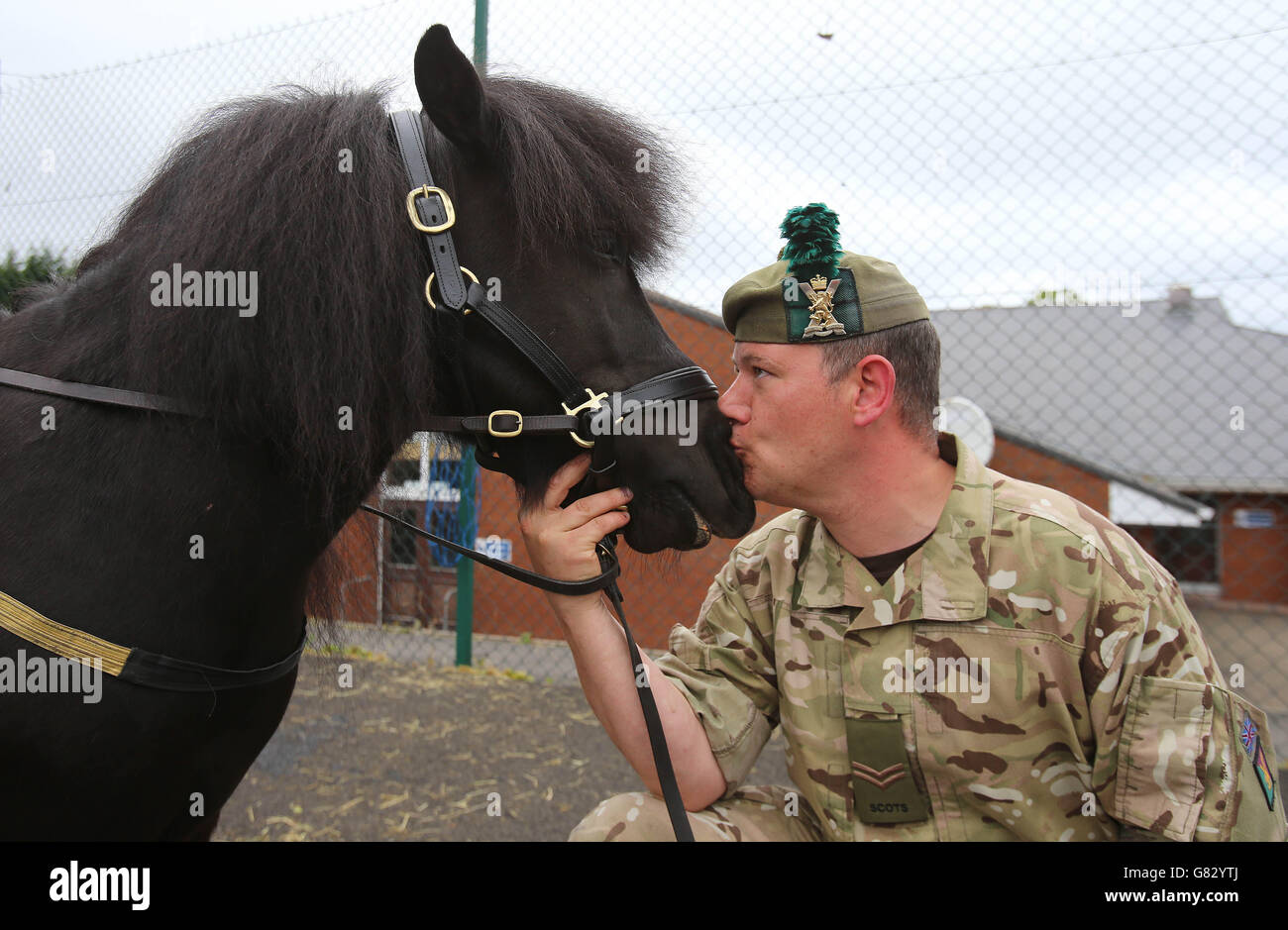 Pony Major Corporal Mark Wilkinson von 1 Schotten die Royal Scots ...