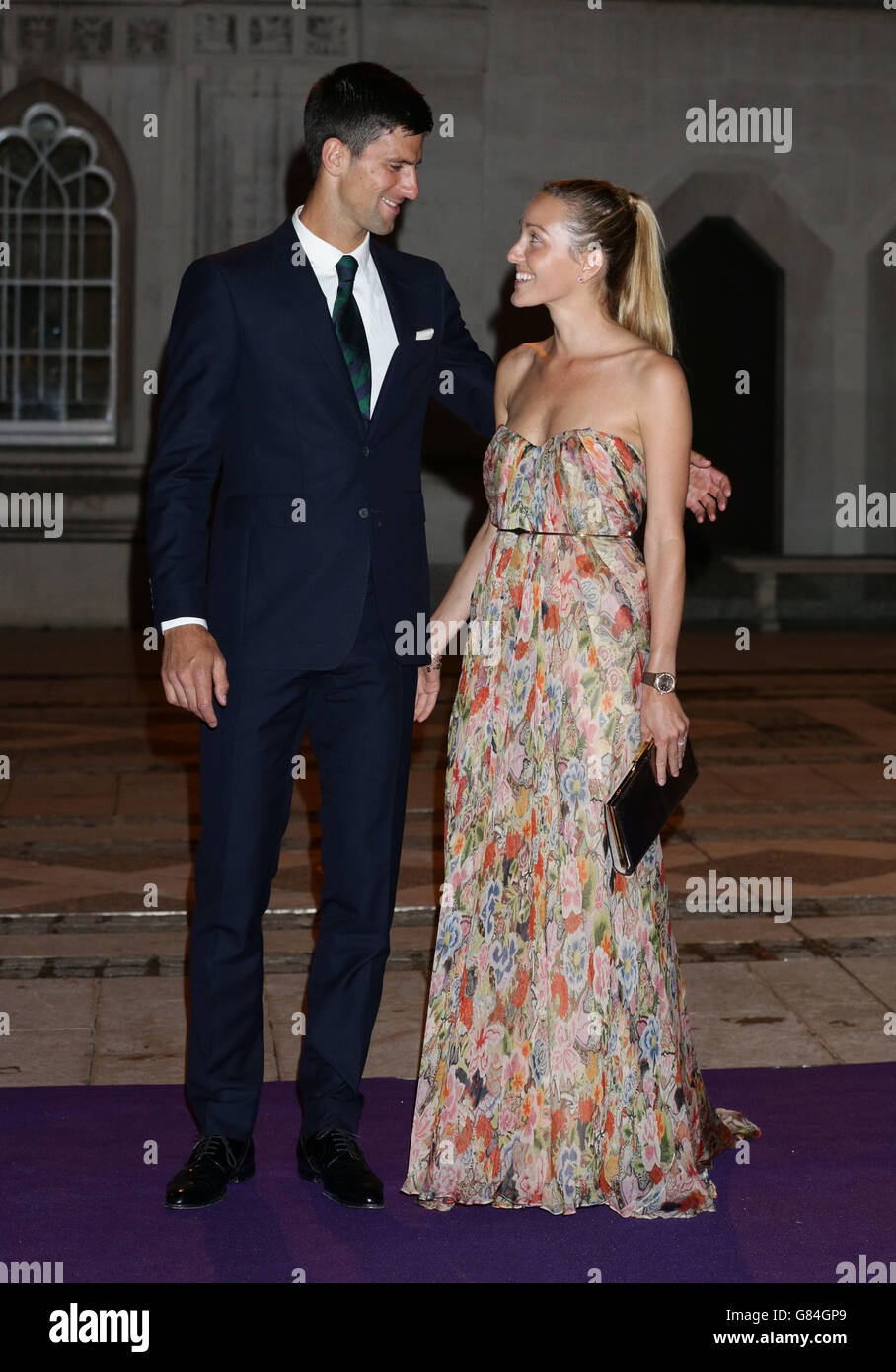 Novak Djokovic und seine Frau Jelena beim Champions' Dinner in der ...