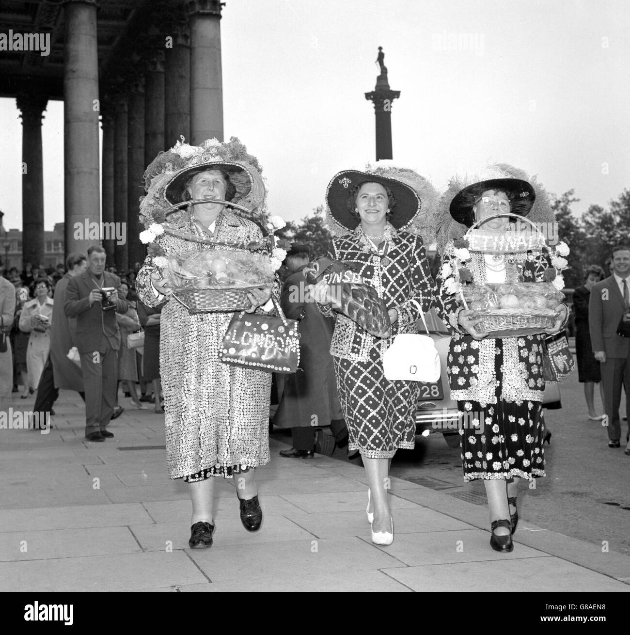 (l-r) Mrs Marriott, Pearly Queen of London, Marie Fullerton, Pearly ...