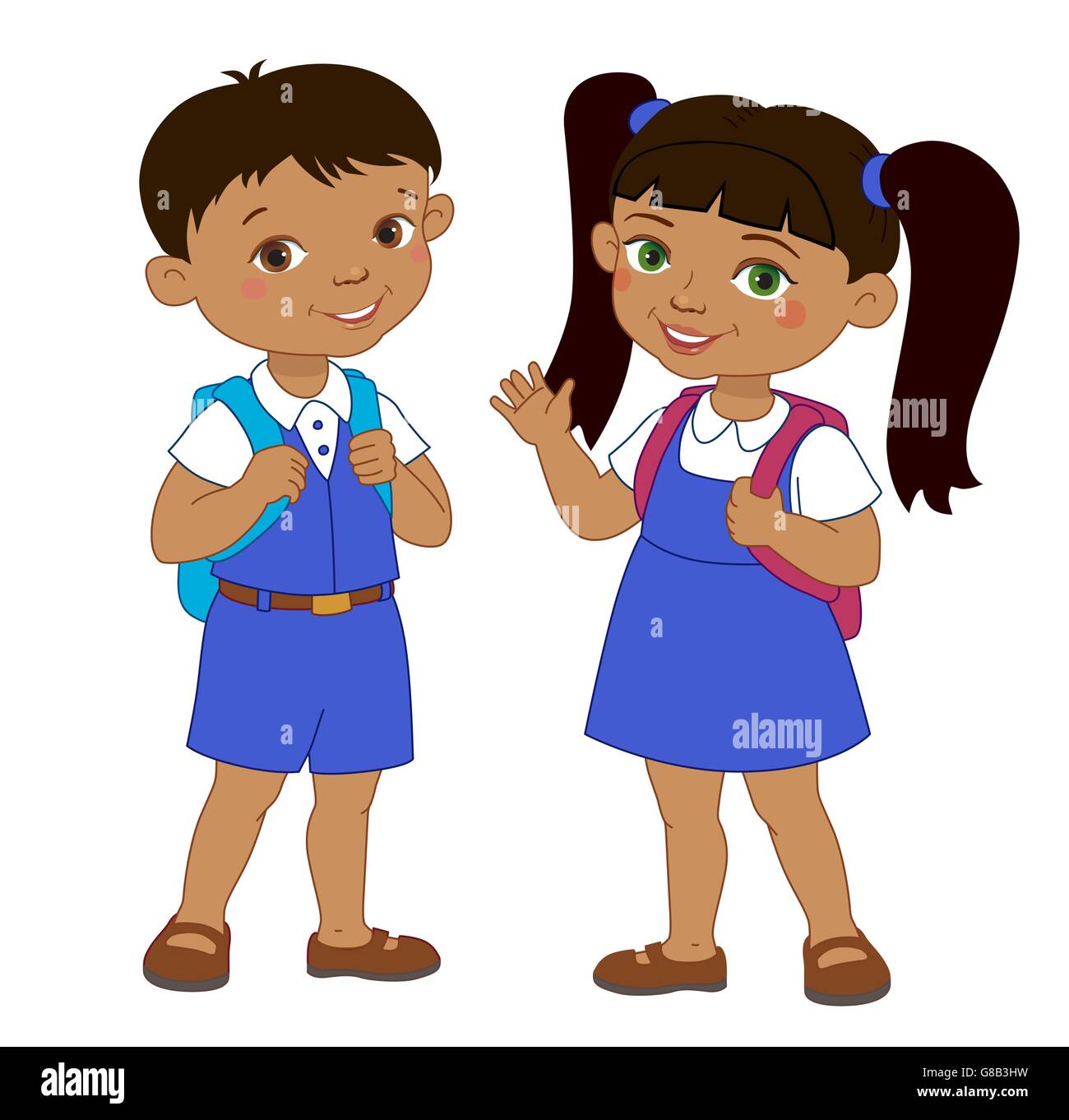 Cartoon boy and girl Ausgeschnittene Stockfotos und -bilder - Alamy