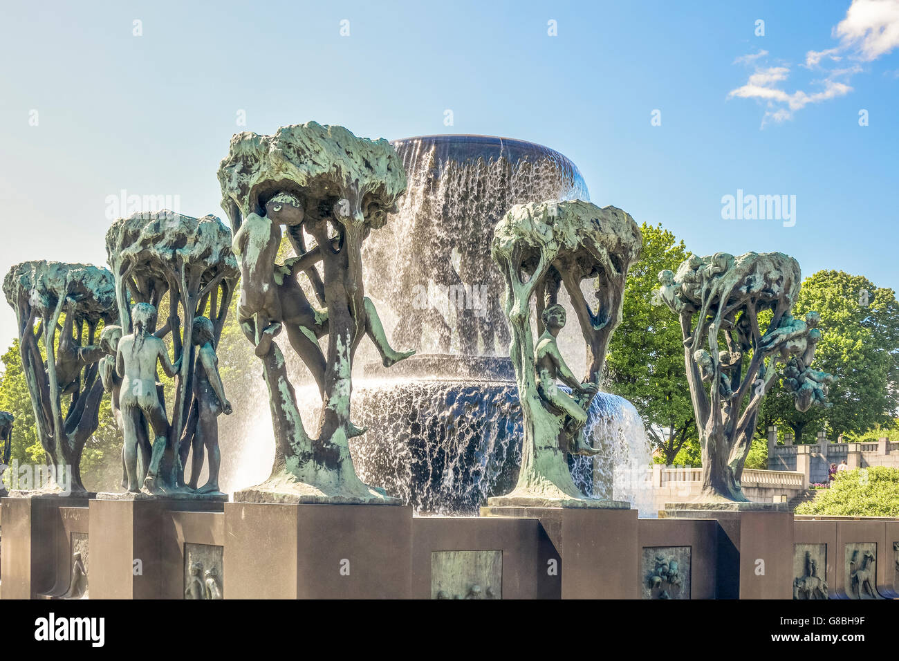 Brunnen In der Gustav Vigeland Skulpturenpark-Oslo-Norwegen ...