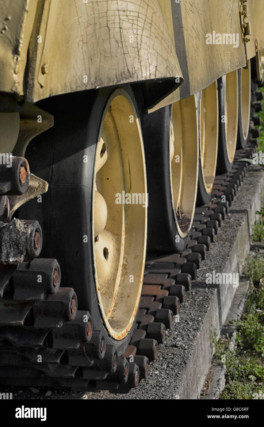 Detail des kontinuierlichen Tracks aus dem t-55 Stockfotografie - Alamy