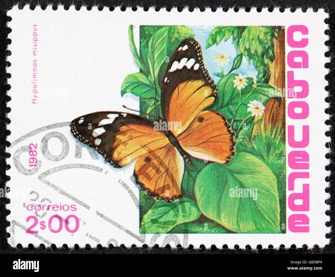 Einen Stempel in Kap Verde gedruckt zeigt die Schmetterling malanitis ...