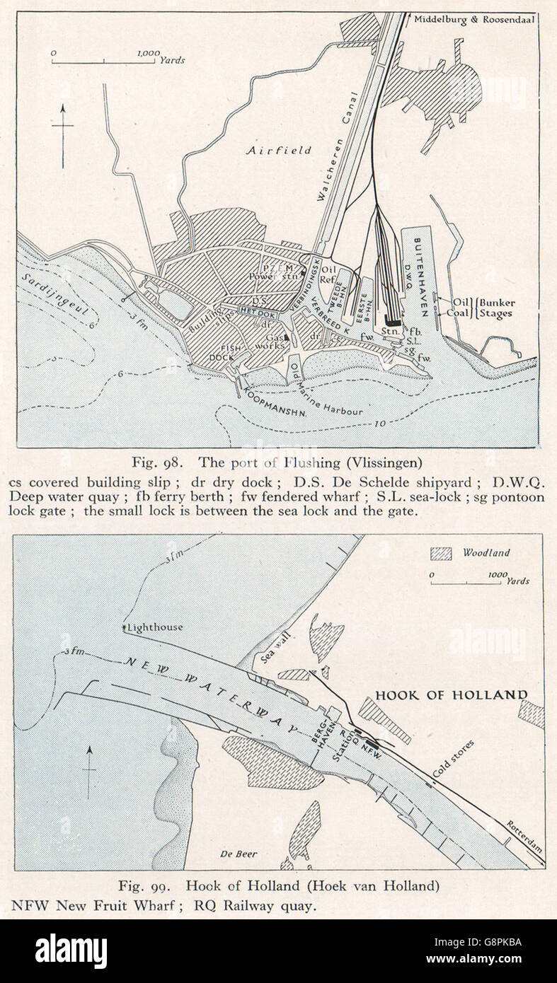 Netherlands:Flushing(Vissingen); Hoek van/Haken Holland.WW2 Intelligenz ...