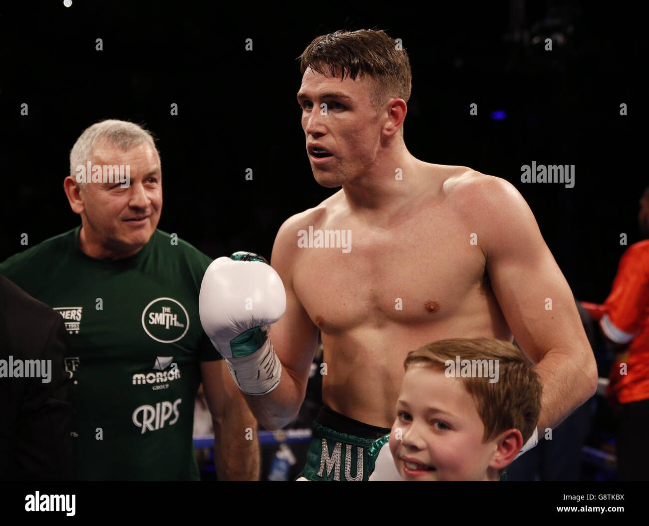 Callum Smith feiert in der Echo Arena in Liverpool den Sieg gegen ...