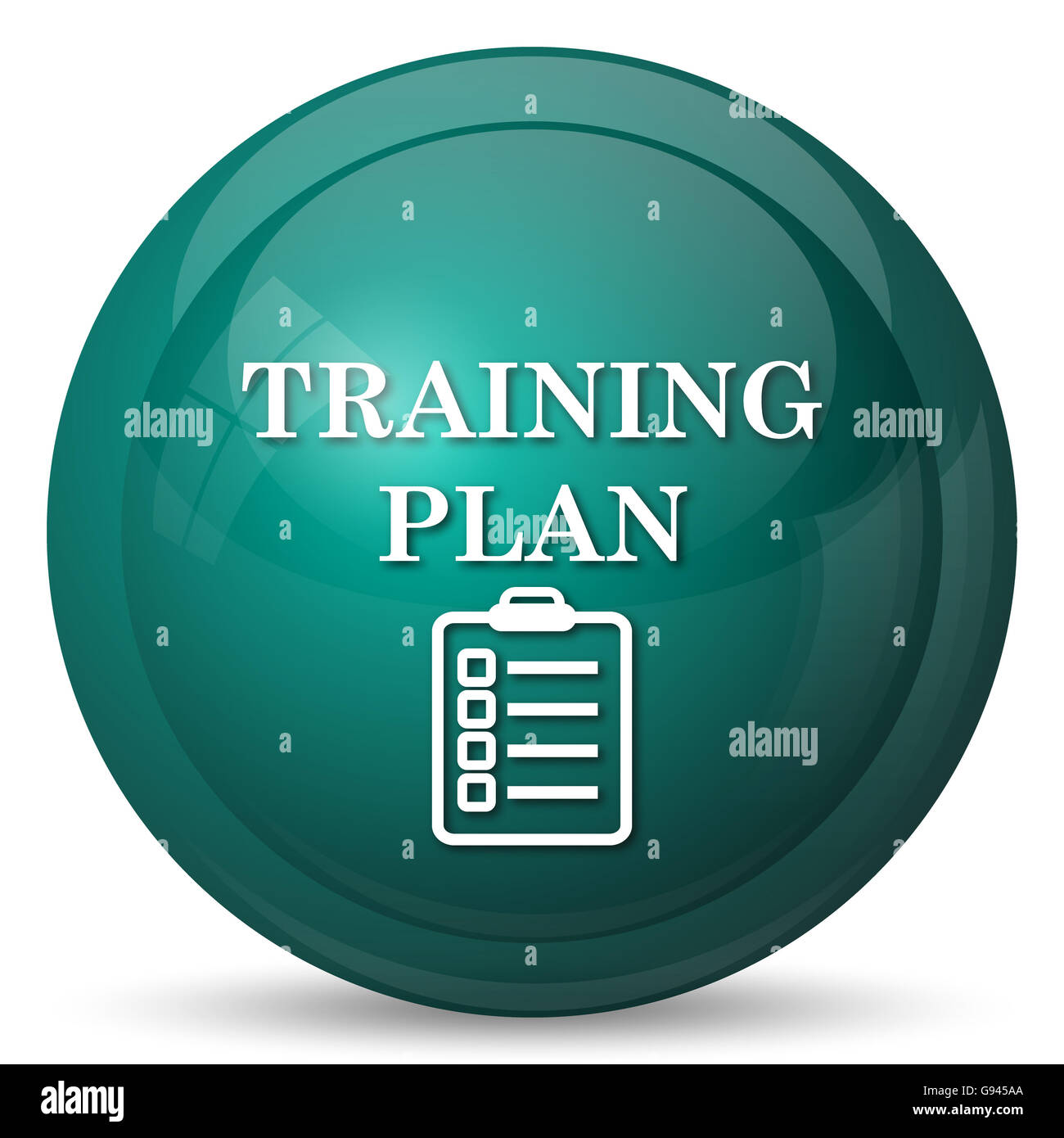 Training Plan Symbol. Internet-Button auf weißem Hintergrund ...