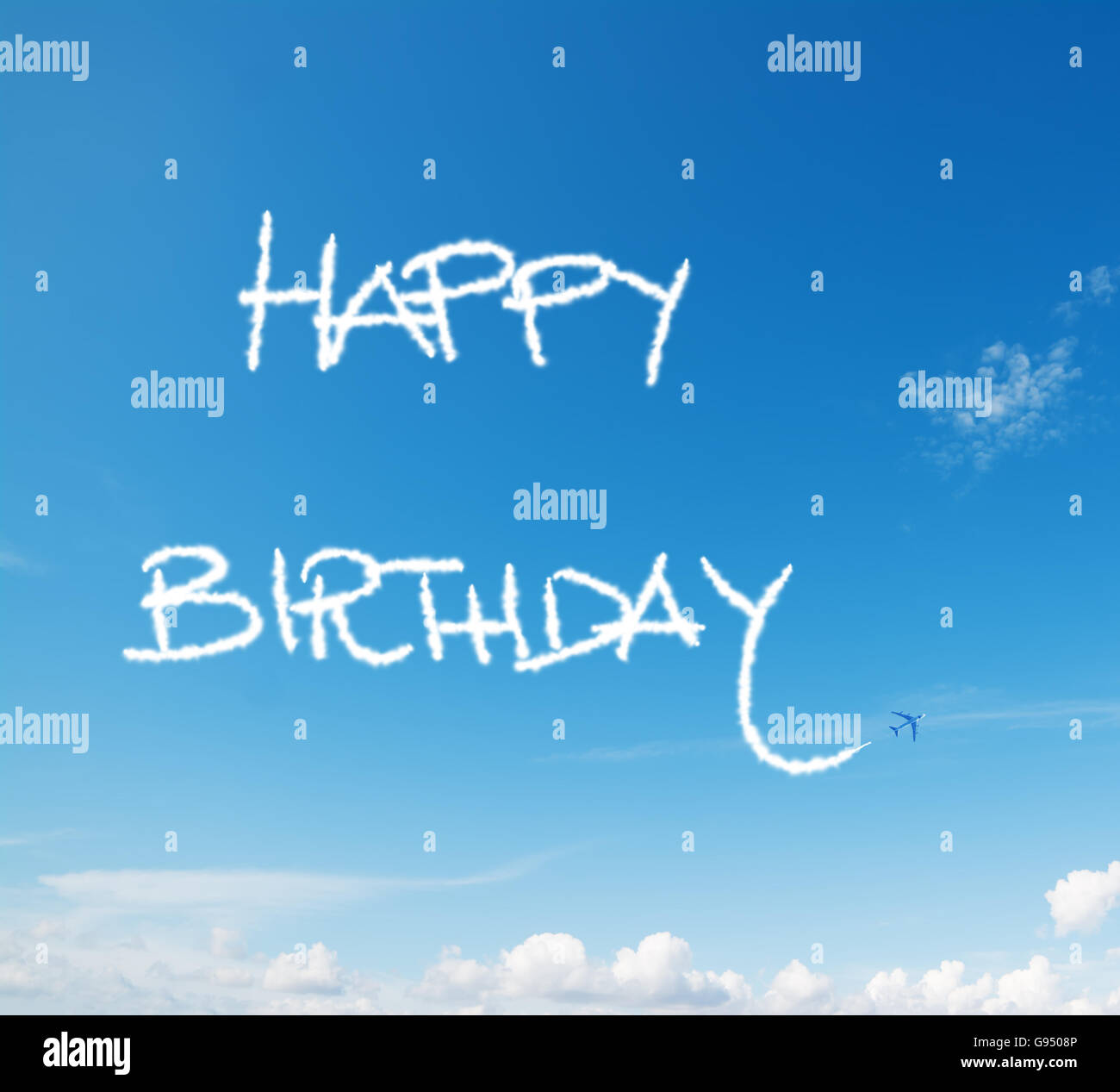 Happy birthday written in sky -Fotos und -Bildmaterial in hoher ...