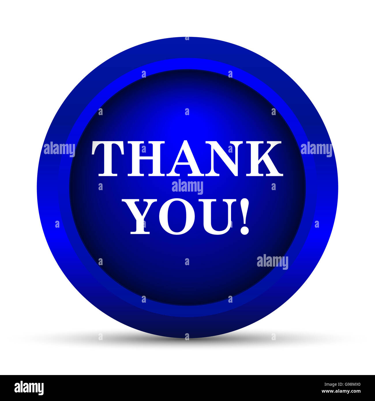 Vielen Dank-Symbol. Internet-Button auf weißem Hintergrund ...