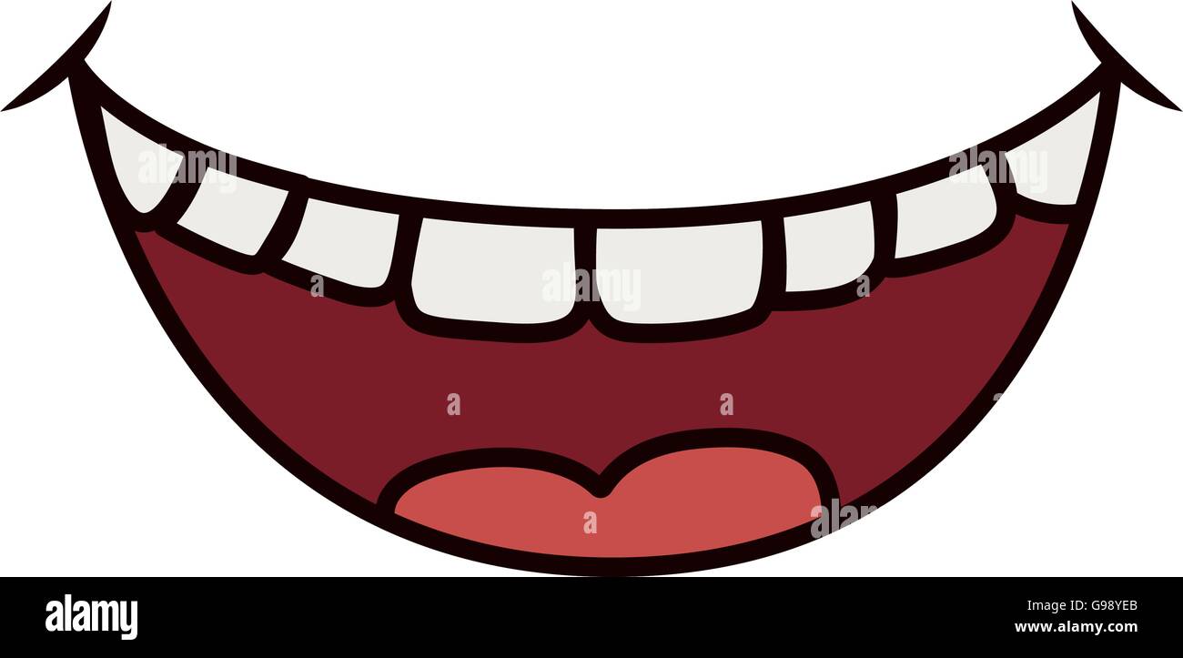 Lächeln-Cartoon-Symbol. Mund-Design. Vektorgrafik Stock-Vektorgrafik ...