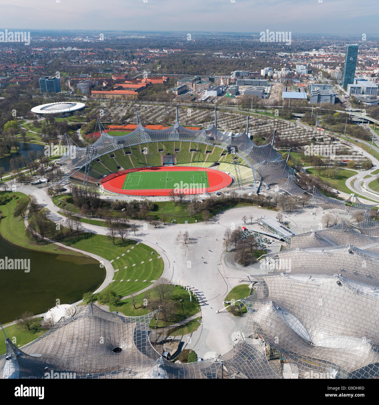 Der Olympiapark in München-Stadion Stockfotografie - Alamy