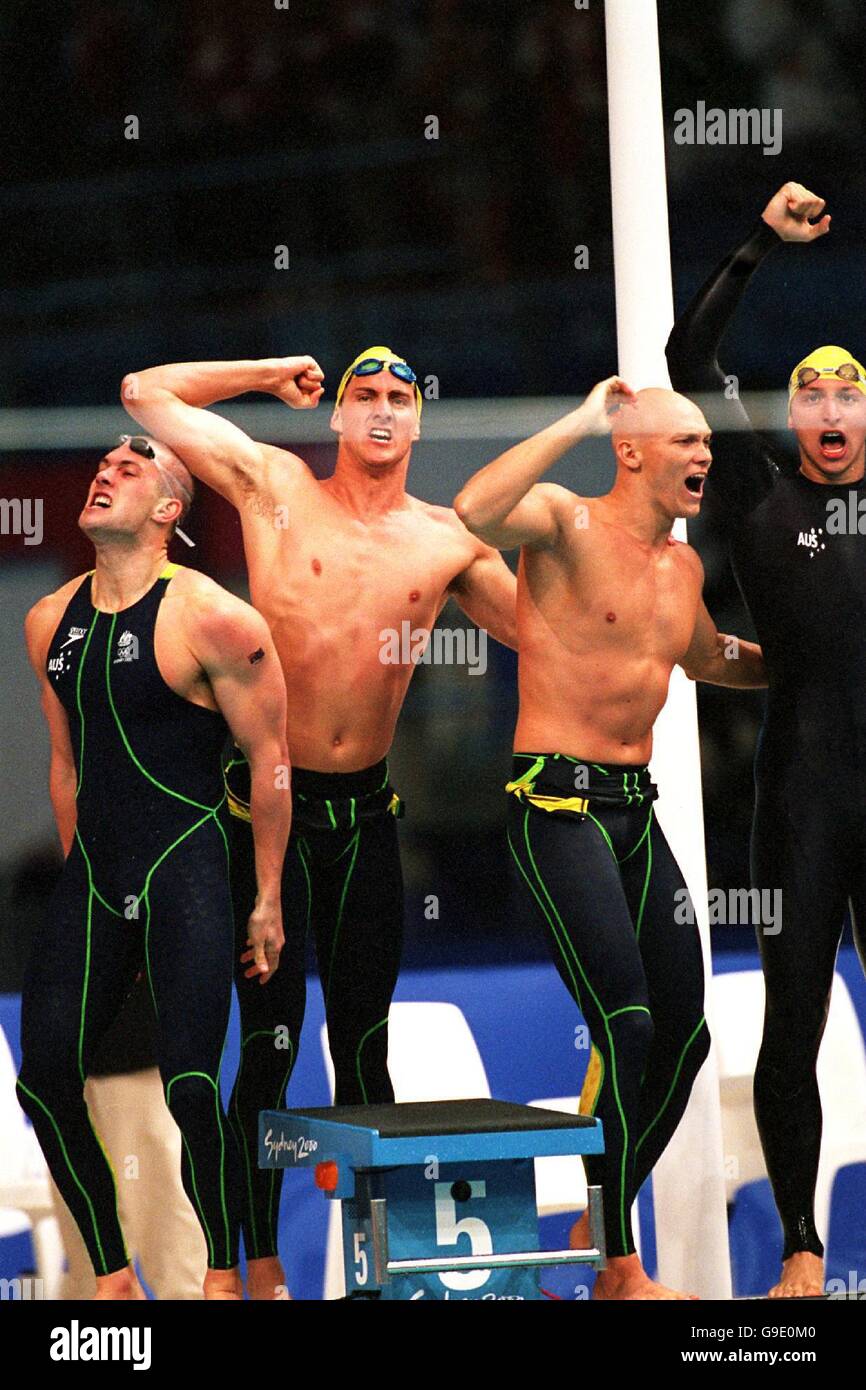 Olympische Spiele 2000 in Sydney – Schwimmen – Männer: 4x100 m Freistil ...