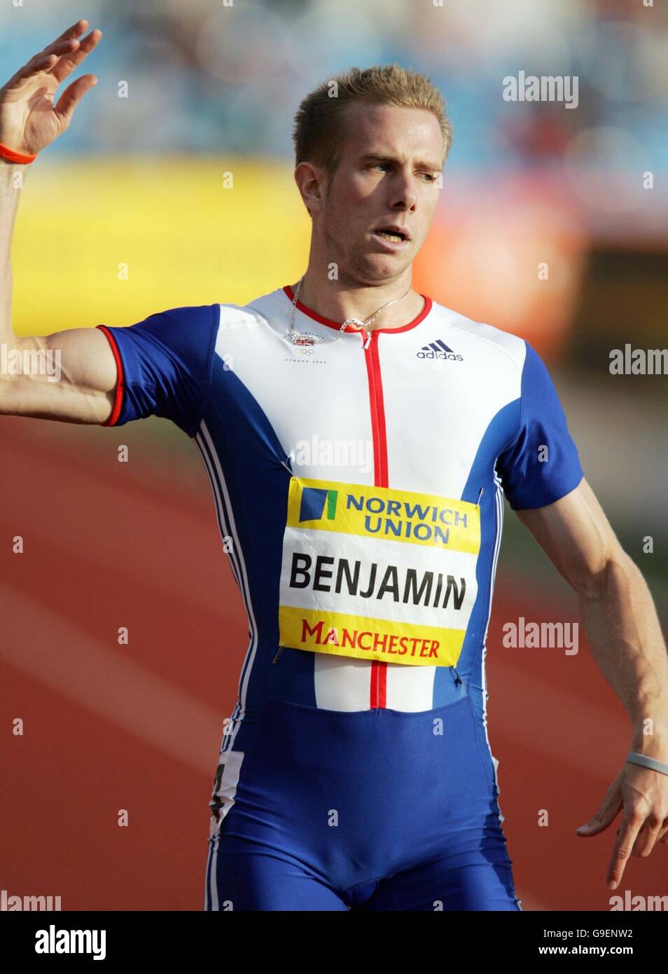 Timothy Benjamin gewinnt das Finale der Herren 400 Meter bei den ...