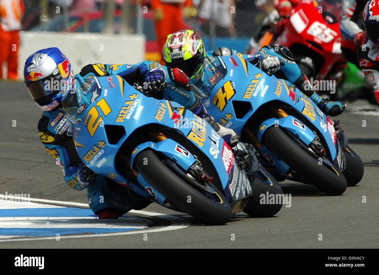 Rizla Suzuki MotoGP Fahrer John Hopkins aus den USA in Vor seinem ...