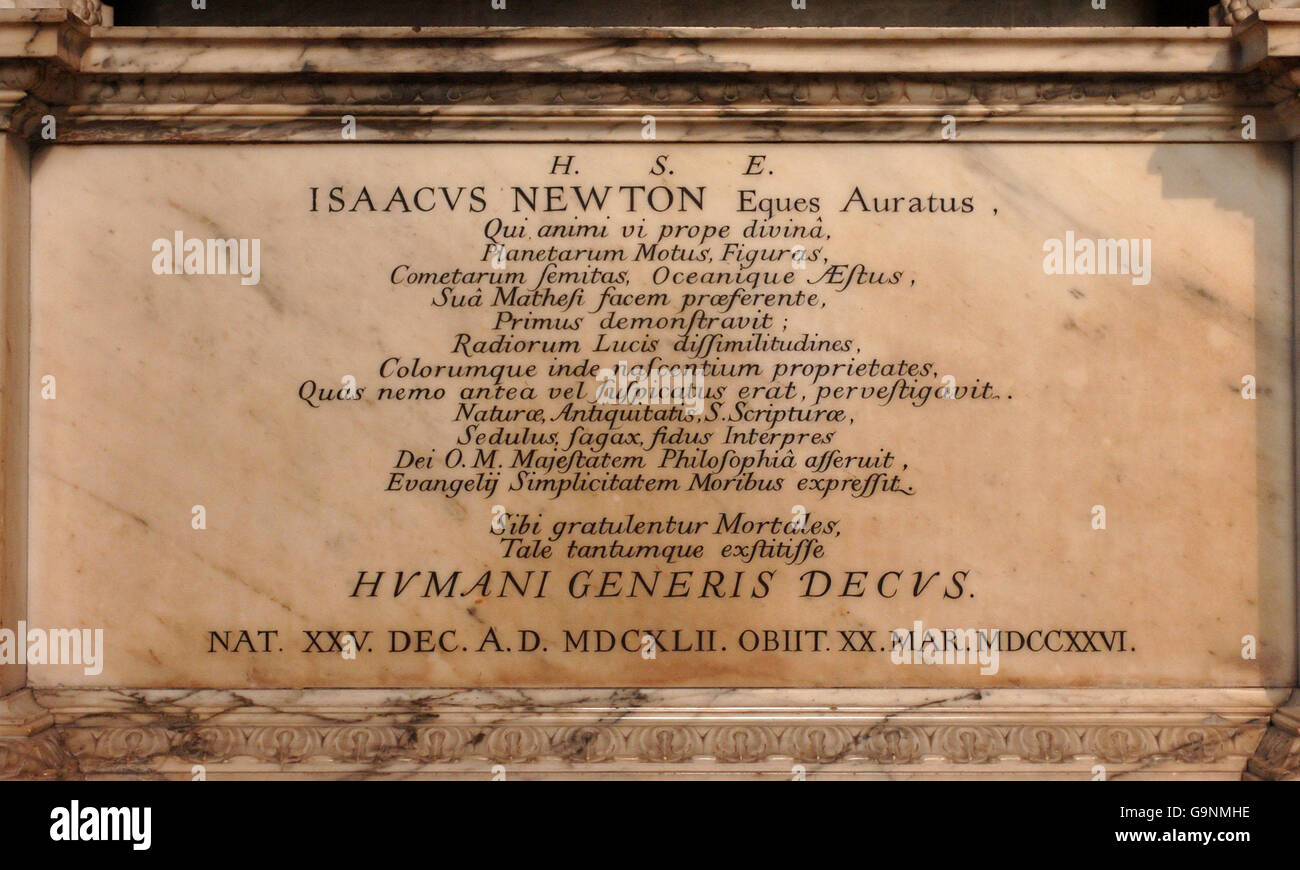 Das grab von sir isaac newton -Fotos und -Bildmaterial in hoher ...