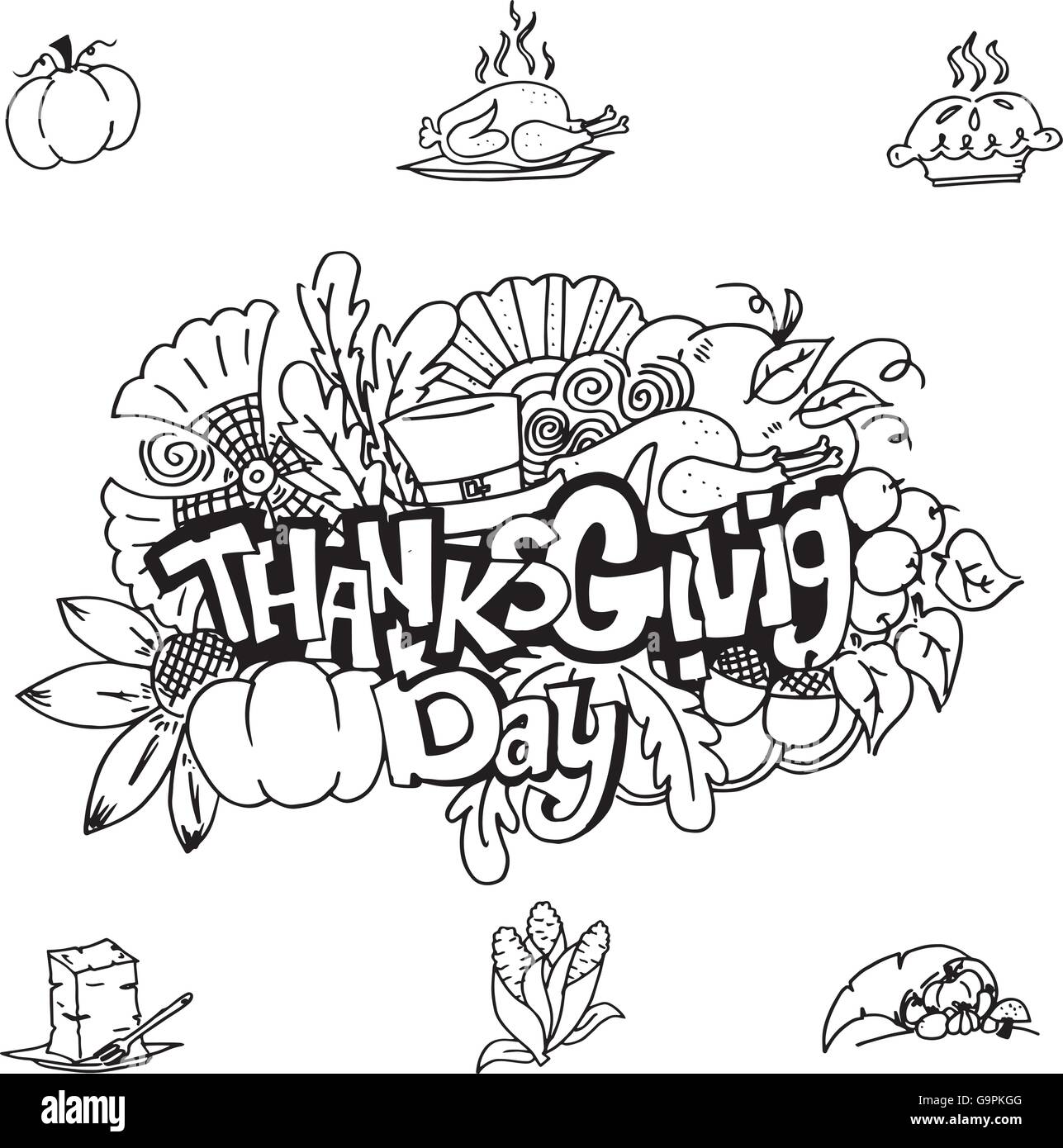 Danke Givig Hand zeichnen in der Doodle-Kunst Stock-Vektorgrafik - Alamy