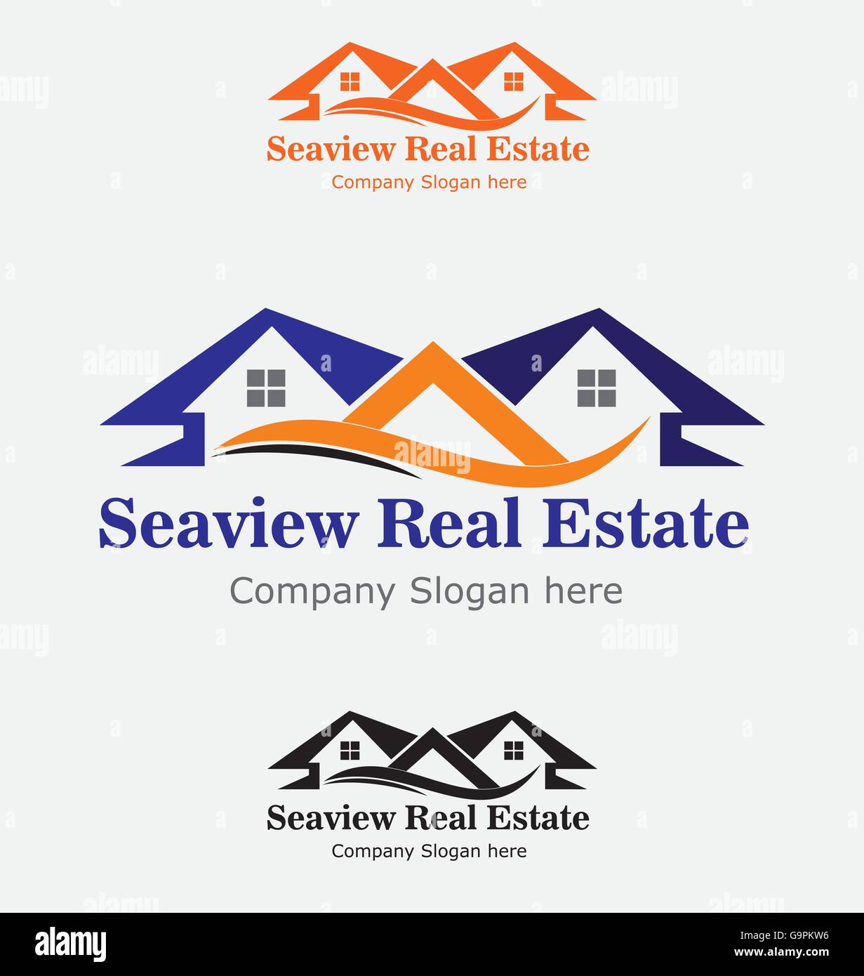 Immobilien Real Estate Logos Icons und Logos Abzeichen Stock ...