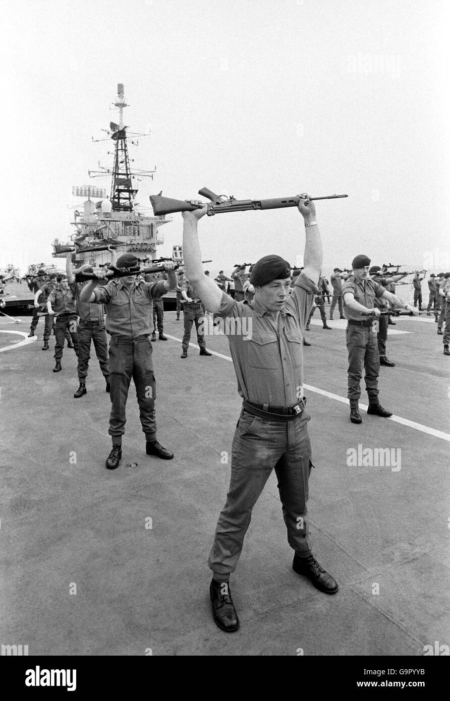 Falkland-Krieg - Royal Marine Commandos Stockfotografie - Alamy