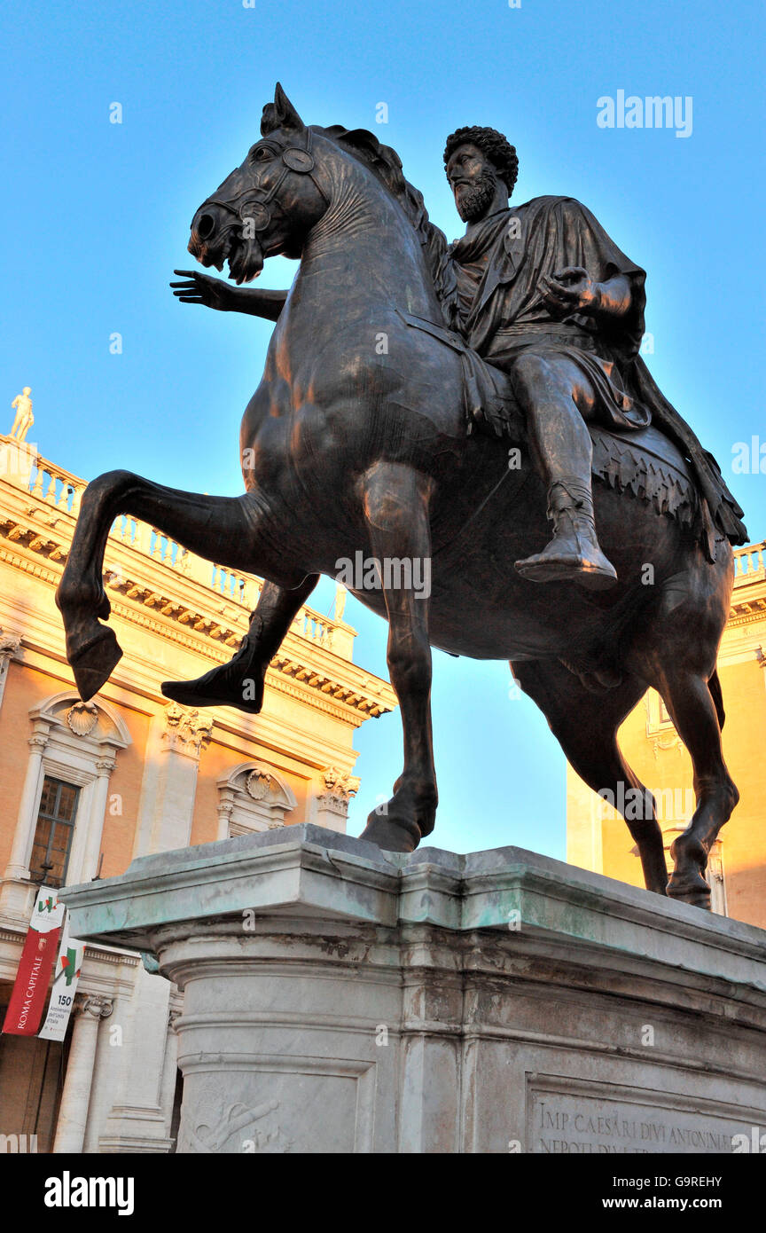 Statue von Marc Aurel, kapitolinische Platz, Rom, Italien / Statua ...