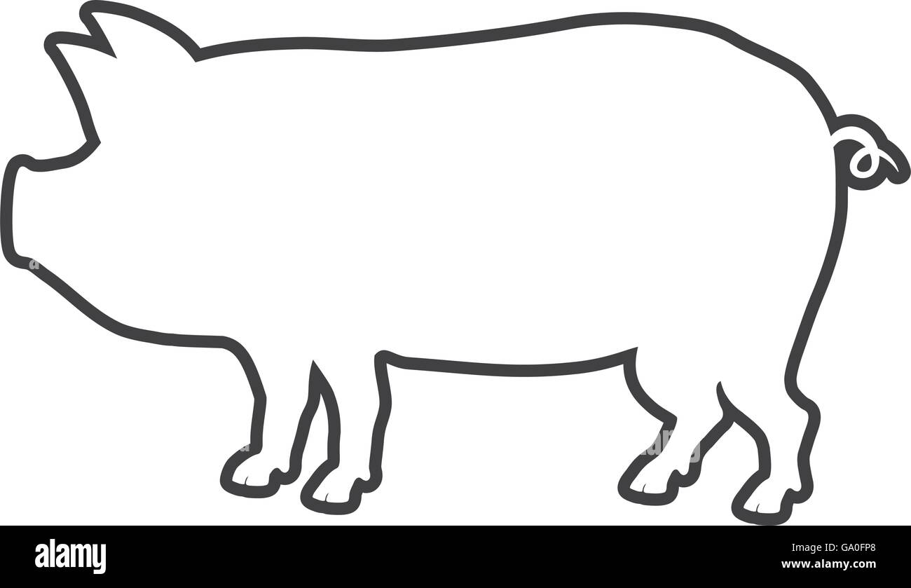 Schwein-Symbol. Tierische Silhouette Design. Vektorgrafik Stock ...