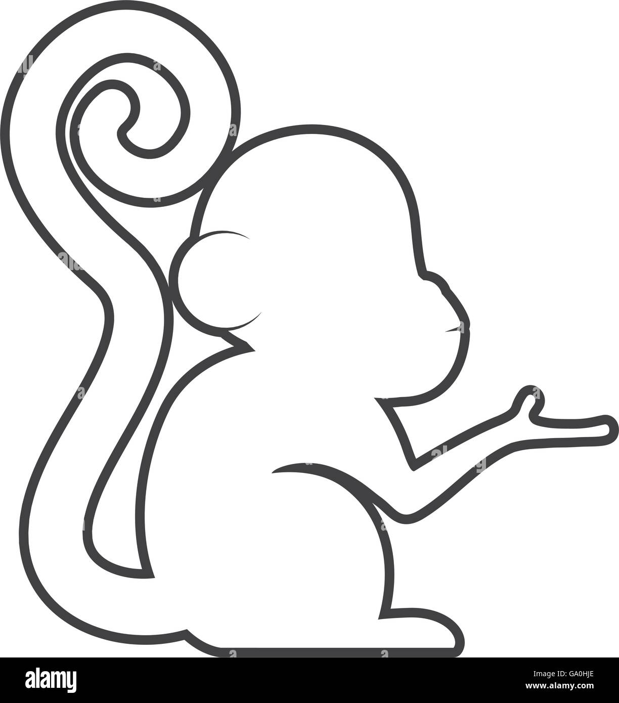 Cartoon-Affe-Symbol. Niedliche Tier-Design. Vektorgrafik Stock ...