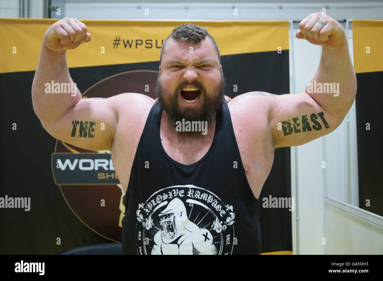 London, UK. 3. Juli 2016. Engländer Eddie "The Beast" Hall ist eine ...