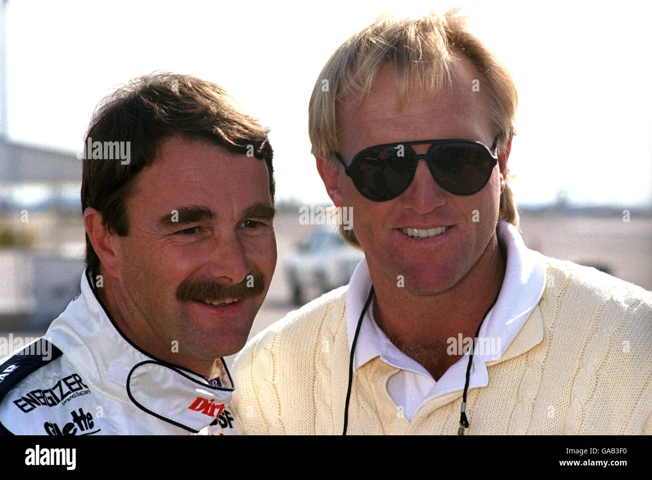 Nigel mansell mit seinem freund golfer greg norman -Fotos und ...