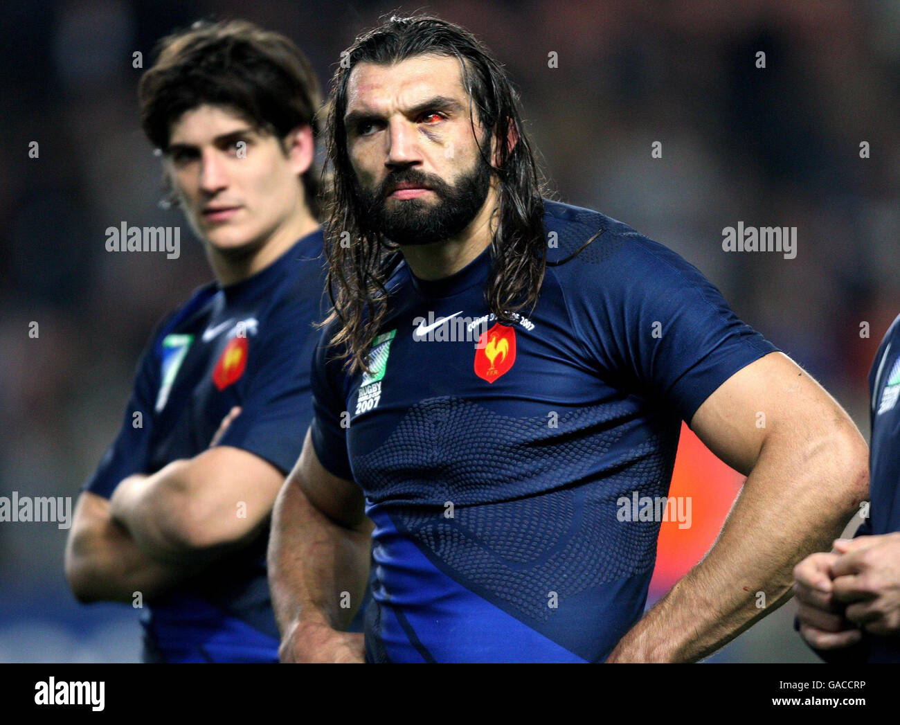 Der französische Sebastien Chabal zeigt seine Enttäuschung nach der ...