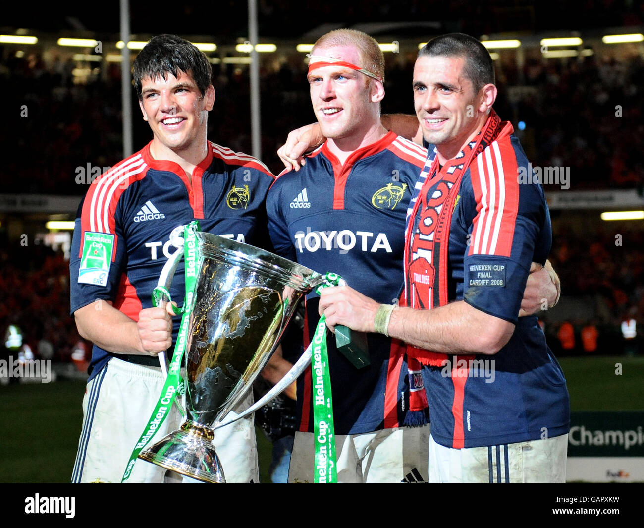 (Von links nach rechts) Munsters Donnacha O'Callaghan, Paul O'Connell ...