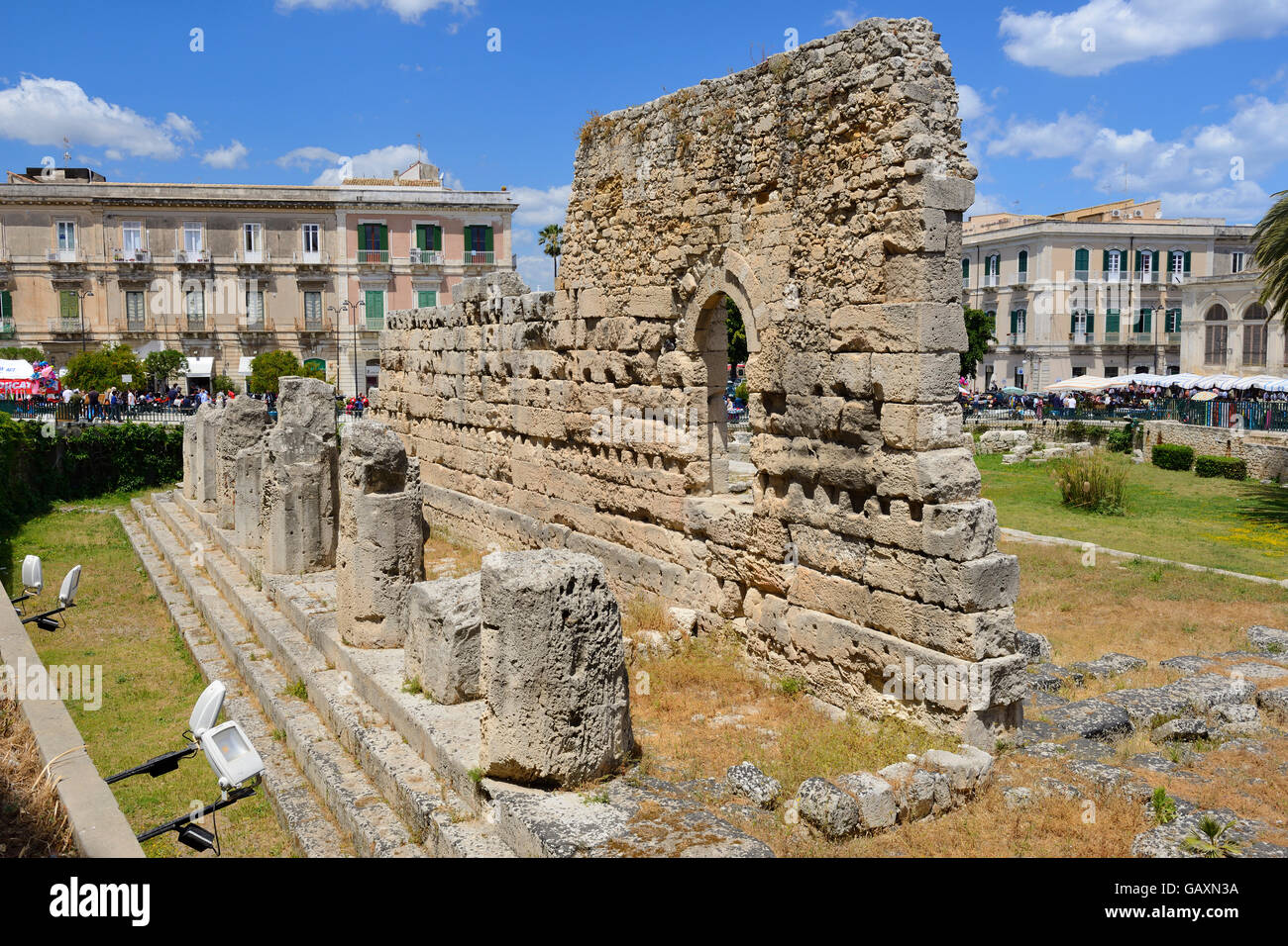 Tempel des Apollo in Ortygia, Syrakus, Sizilien, Italien ...