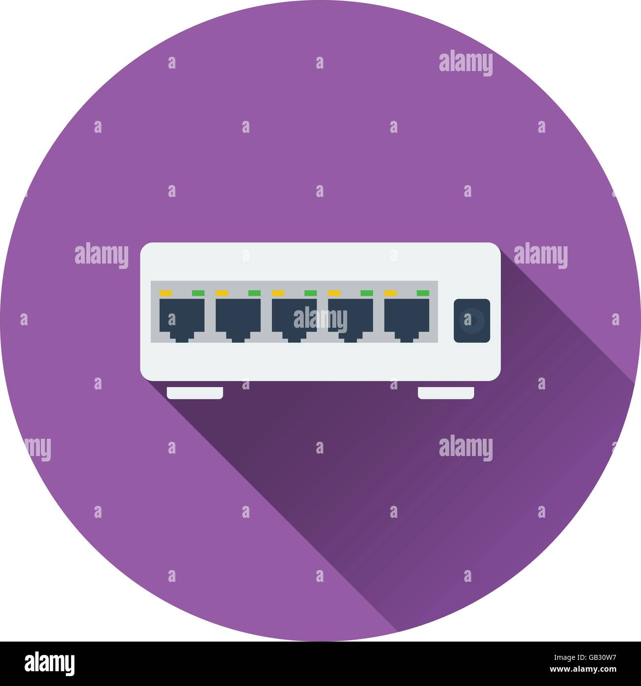 Ethernet-Switch-Symbol. Flache Farbgestaltung. Vektor-Illustration ...