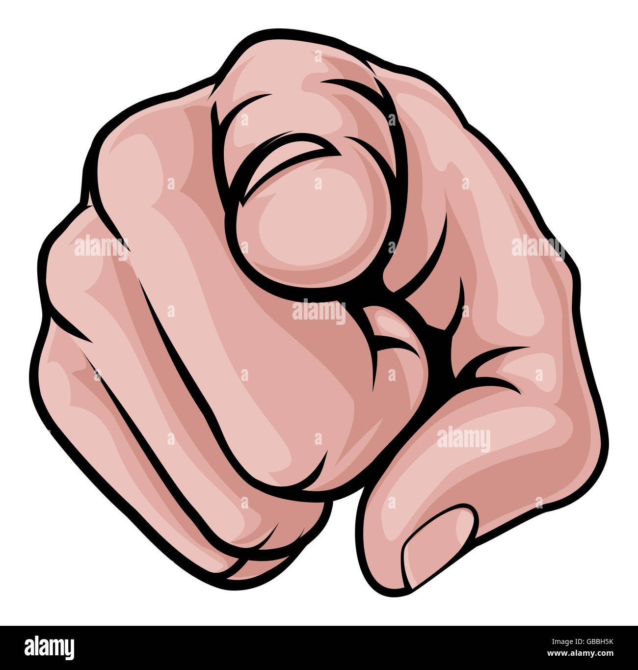 Ein Cartoon Hand Zeigefinger Knöchel vorne auf Stockfotografie - Alamy